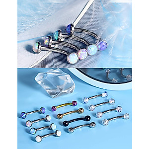 Jenxnjsjo Eyebrow Rook 16g 8/10mm Piercing Jewelry Ring for Women Vertical Labret Lip Hood Curved Barbell Rook Snug Earrings Belly Button Snake Frog Eyes Vch Bridge Cartilage Daith Surface Anti Tragus