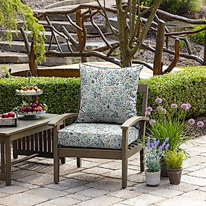 Arden Selections Outdoor Deep Seat Set, 24 x 24, Rain-Proof, Fade Resistant, Deep Seat Bottom and Back Cushion 24 x 24, Pistachio Botanical