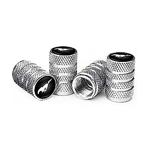 4PCS Metal Car Tire Valve Caps Valve Stem Cover Compatible with Ford Mustang Series Tire Car Decoration Accessories(Silver)