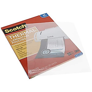 Scotch Thermal Laminating Pouches, 50 Pack Laminating Sheets, 3 Mil, 8.9 x 11.4 Inches, Education Supplies & Craft Supplies, For Use With Thermal Laminators, Letter Size Sheets, (TP3854-50-MP)