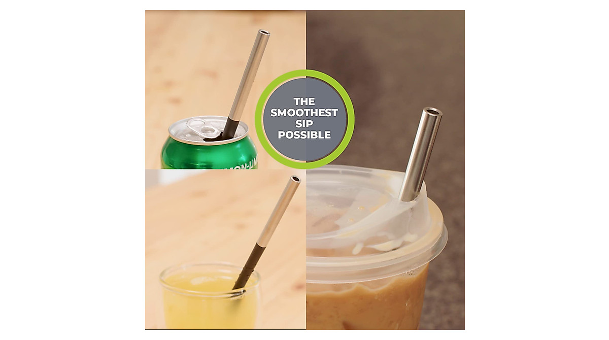 STRO Portable Reusable Metal Straw - Eco-Friendly Sipping