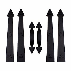 WINSOON Magnetic Decorative Garage Door Carriage Accents Hardware Kit, 1 Set of House Garage Faux Hinges & Handles, Screw in, Curb Appeal Decor, Black
