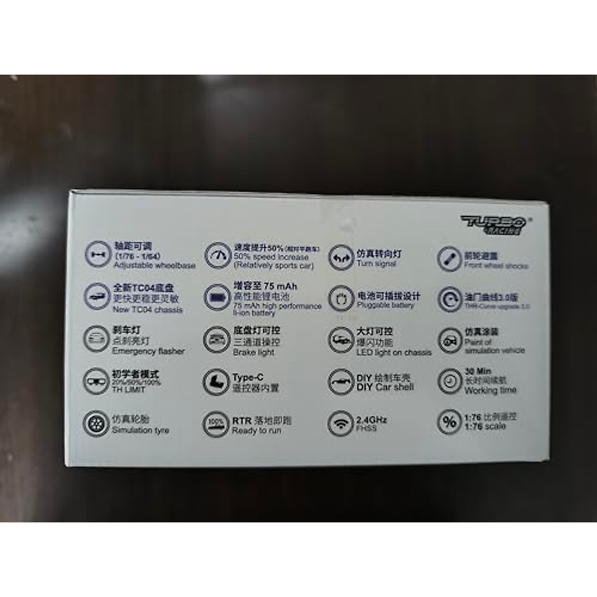 FLYCOLOR TurboRC 1:76 Mini Sports Car 4CH 2.4GHZ Remote Control Full Proportional RTR Kit with 2 Replaceable Body Shell (C75-Black)