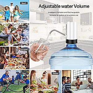 Water Dispenser 5 Gallon, for 48mm Screw or 55mm Crown Tops Water Bottle Pump. for Home, Office, Touring Car，The Game on Hot Days, Travel Vacation and Outdoor Camping or to a Festival.White