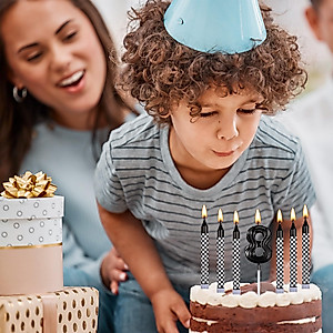 MTLEE 13 Pcs Race Car Birthday Candles Race Car Cupcake Candle 1 to 9 Number Candle Black and White Checkered for Boy Kids Racing Cars Birthday Decoration Baby Shower Supplies(Number 8)