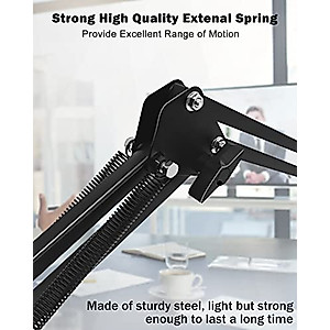 Boseen Webcam Stand Desk Mount - Suspension Boom Scissor Arm Webcam Holder with Desk Clamp Mount for Logitech Webcam C920 C922 C922x C920S C930e C930 C615 Brio 4K and Other Devices with 1/4" Thread