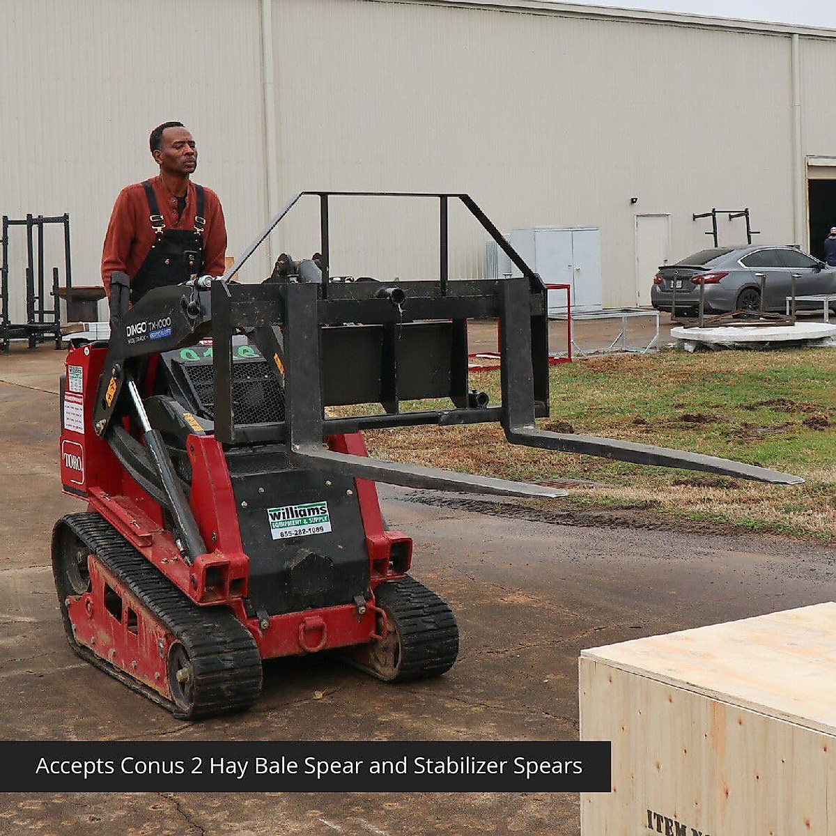 Titan Attachments Mini Skid Steer Pallet Fork Attachment, 48" Fork Blades, Rate 4,000 LB, Quick Tach Mounting