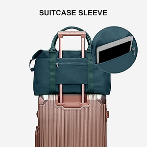 Sport Travel Duffle Bag Large Gym Tote Bag for Women, Weekender Bag Carry on Bag for Airplane, Ladies Beach Bag Overnight Bag Waterproof Bag Luggage Bag with Wet Bag Peacock Blue