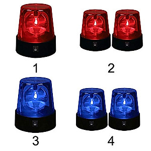 LED Strobe Light,360 Degree Rotating DJ Flashing Stage Effect Battery Powered Strobe Light Car Siren Strobe Light，Disco Party Rotating Lamp(Red,size:1pc)