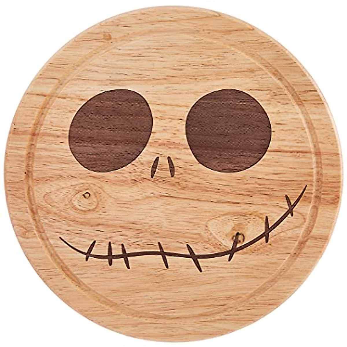 TOSCANA - a Picnic Time brand Disney Classics Nightmare Before Christmas Circo Board & Knife Cheese Board and Knife Set, 10.2 inches Diameter, Jack - Parawood