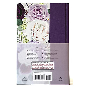 Biblia RVR1960 Tapa dura y tela morada con flores tamaño manual / Spanish Bible RVR 1960 Handy Size Large Print Hardcover Cloth with Purple Floral