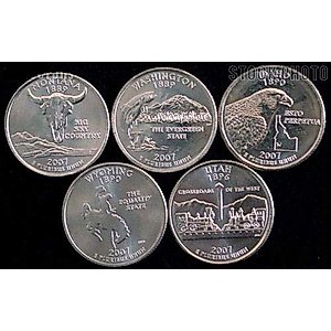 2007 D Complete Set of 5 State Quarters Uncirculated