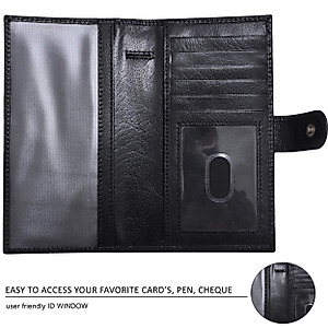 ESTALON Leather Checkbook Cover for Men & Women - Duplicate Checks - RFID Blocking - Slim Wallet with 5 Card Holder Slots - Personal & Business Checks - Standard Register - Gifts for Him, Her