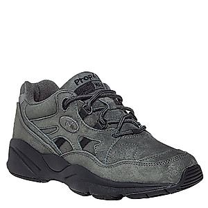 Propét Women Stability Walker Sneaker, Pewter Suede, 10 X-Wide