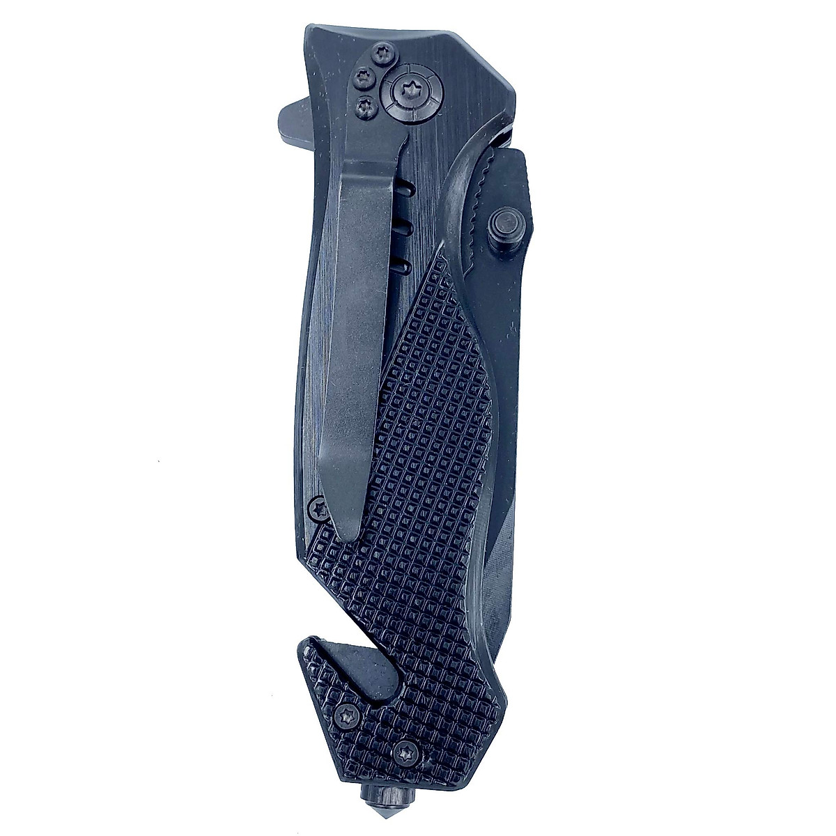 LEO Challenge Coins Thin Gold Line Police Collectible 3-in-1 Tactical Officer Rescue Knife with Seatbelt Cutter, Steel Serrated Blade, Glass Breaker 911 Emergency Dispatcher Thin Yellow line