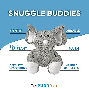 Pet PURRfect Squeaky Dog Toys: Durable Plush Dog Toys with Soft, Durable Fabric for Small and Medium Pets - Elephant Stuffed Dog Toy for Indoor Play!