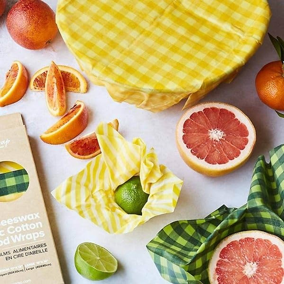 WaxWrap Beeswax Wraps for Food - Organic Cotton Food Wraps - Eco Friendly Reusable Stretch Wrap - Bees Wax Wraps Reusable Food Storage | Assorted 3 Pack (S, M, L)