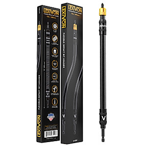 LEXIVON Drill Bit Holder, 12-Inch Flexible Extension, Quick-Release with 1/4-Inch Hex Shank | Rated for 3600 RPM, Guaranteed High Performance (LX-501)