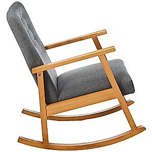 Christopher Knight Home Harvey Mid-Century Modern Fabric Rocking Chair, Grey / Light Walnut