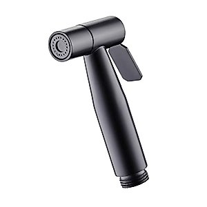 Handheld Bidet Sprayer Head Stainless Steel Bathroom Bidet Spray Toilet Faucet Sprayer for Shower Bathroom Douche Shattaf Hygiene Toilet Cloth Diaper Cleaning (Black)