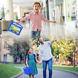 CONSUNG 8 inch Kids Tablet with Android 12, Quad-core Faster Speed Processor, 3GB RAM+32GB ROM, 1280x800 IPS Screen, 2+5MP Dual Camera, WiFi & Bluetooth,4000mAh Battery, GMS Certified (Dark Blue)
