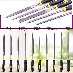 Swpeet 12Pcs Mosaic Tools with Needle File Set, Including Heavy Duty Glass Mosaic Cut Nippers and Tile Nippers, 10Pcs Metal Files, Hardened Alloy Strength Steel Perfect for DIY Tile Mosaic Cutter