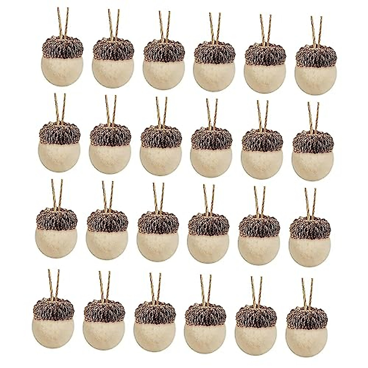 BESTOYARD 24pcs Felt Pine Cones Christmas Decor Mini Craft Balls Acorn Mantel Hanging Acorns Christmas Pinecone Felt Balls White Xmas Decor Props Christmas Hanging Ornaments Small Ball Props