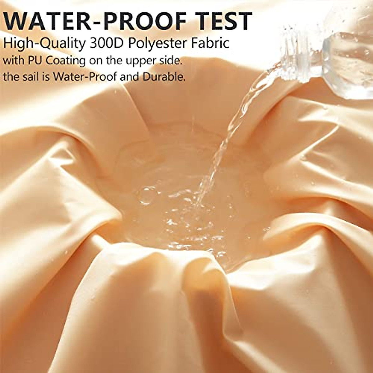 Shade Sail Waterproof Triangle Umbrella UV Protection Oxford Cloth Shade for Outdoor Terrace Backyard and Garden 6.5'x10'