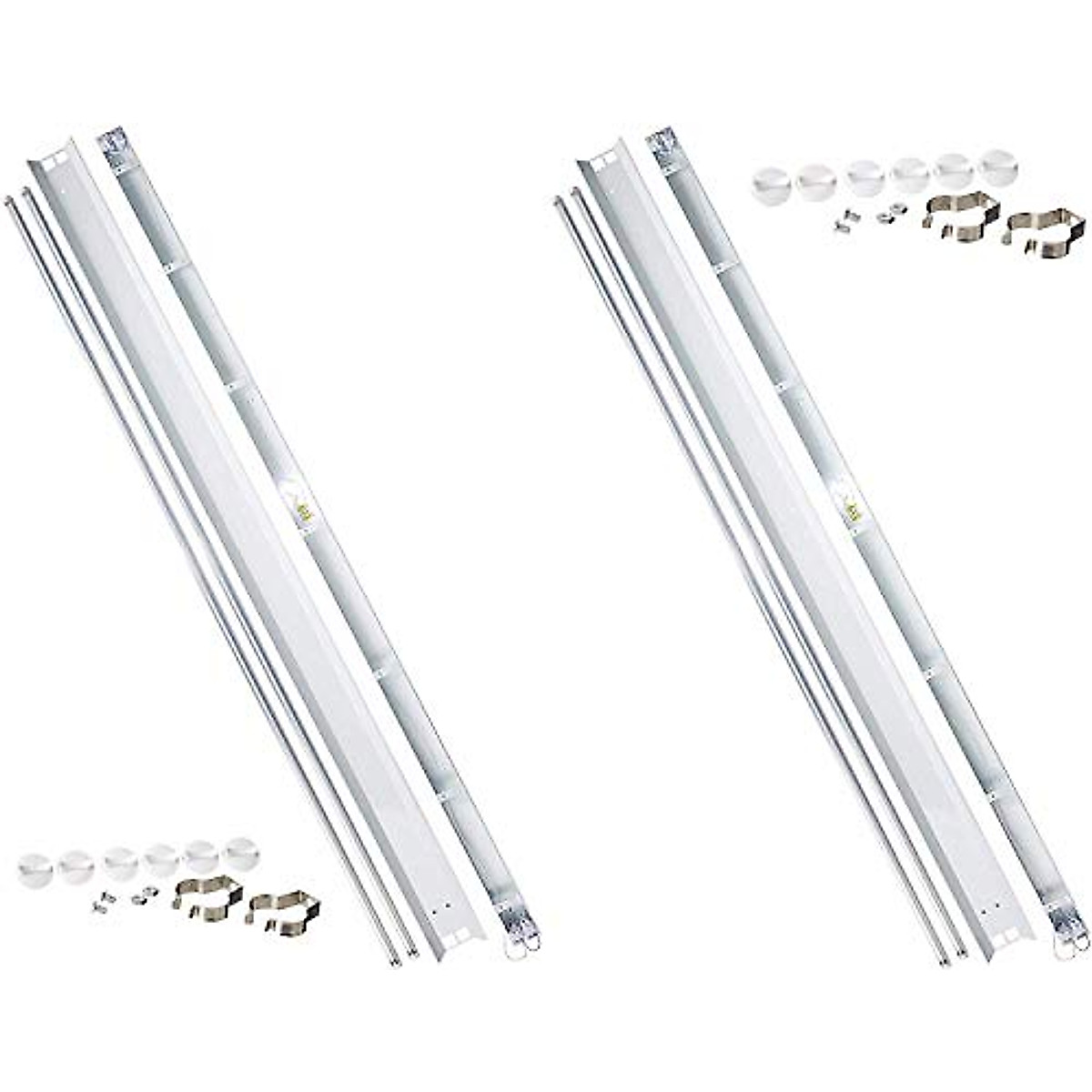 BRILLIHOOD 2-Pack 8FT LED Shop Light, 80W (190W Equiv.), 8000LM LED Garage Light, 6000K (Cool White), T8/T12 Fluorescent Light Fixture for Warehouse, Supermarket, Workshop Office