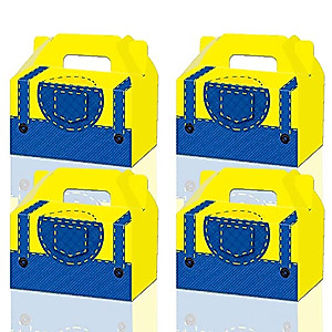 Nuwontun 16 Pieces Yellow Cartoon Party Gift Boxs,Yellow Theme Cartoon Birthday Party Decoration
