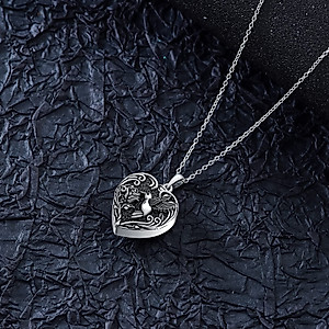 TOUPOP Hummingbird Urn Necklace for Ashes Sterling Silver Heart Cremation Jewelry for Ashes Memorial Keepsake Pendant Keepsake Jewelry Gifts for Women