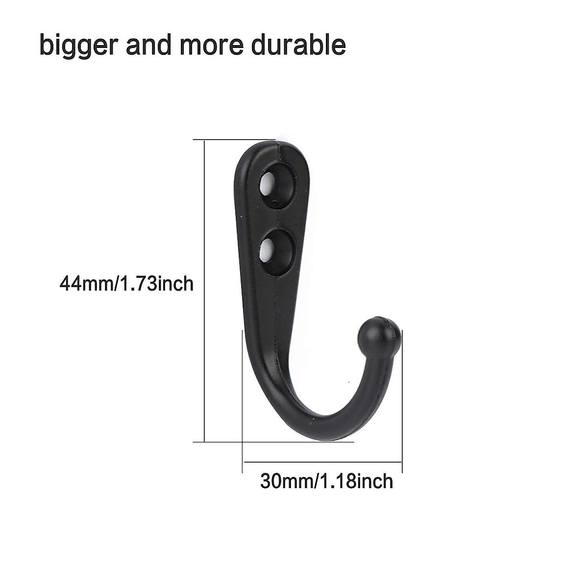Onwon 20 Pieces Wall Mounted Hooks with 50 Pieces Screws, Vintage Style Robe Hooks Single Coat Hanger Coat Hooks (Black)