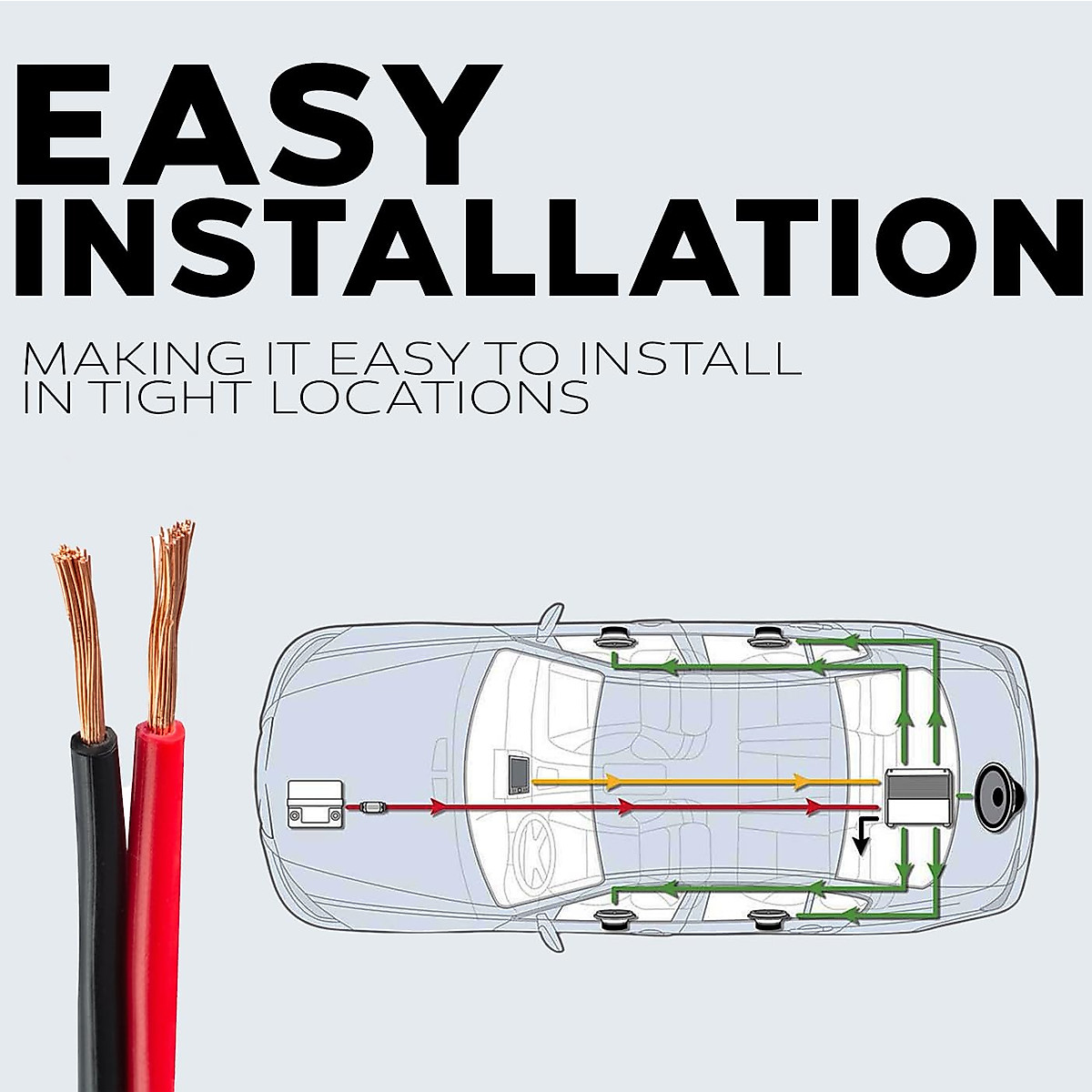 AUDIOPIPE 16 Gauge Speaker Zip Wire (100 Feet) – Primary Bonded Red & Black Speaker Cables - Durable Stranded Speakers Wire for Car Audio, Automotive, Home Theatre and Trailer Harness Wiring