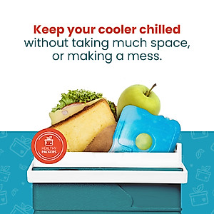 Healthy Packers Ice Packs for Lunch Bags - Original Cool Pack | Slim & Long-Lasting Reusable Ice Pack for Lunch Box, Lunch Bag and Cooler | Freezer Packs for Coolers (Set of 8)