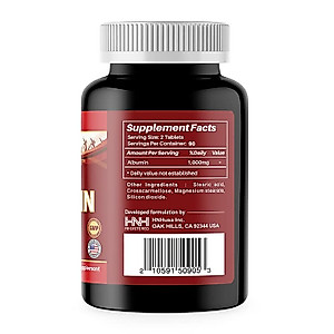 Dr.K&C HNHusa Mega Albumin Protein 1000mg 180 Tablets Healthy Kidney Liver Function Overall Health Support Wellness Energy Life Balance Supplement