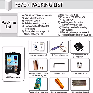 GAOMIN Pulse Spot Welder,737G Battery Welding Machine,110v-220v Battery Spot Welder and Soldering Station Portable,for 18650 Lithium-Ion Battery Pack Welding Wire-Controlled Foot Switch