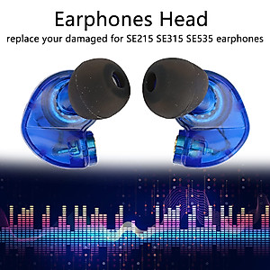 ASHATA for SE215 Wired Sound Isolating Earbuds Head, 1 Pairs of Pluggable Replacement Stereo Earphone Head for SE315 SE535 SE215, with MMCX Interface (Clear Blue)