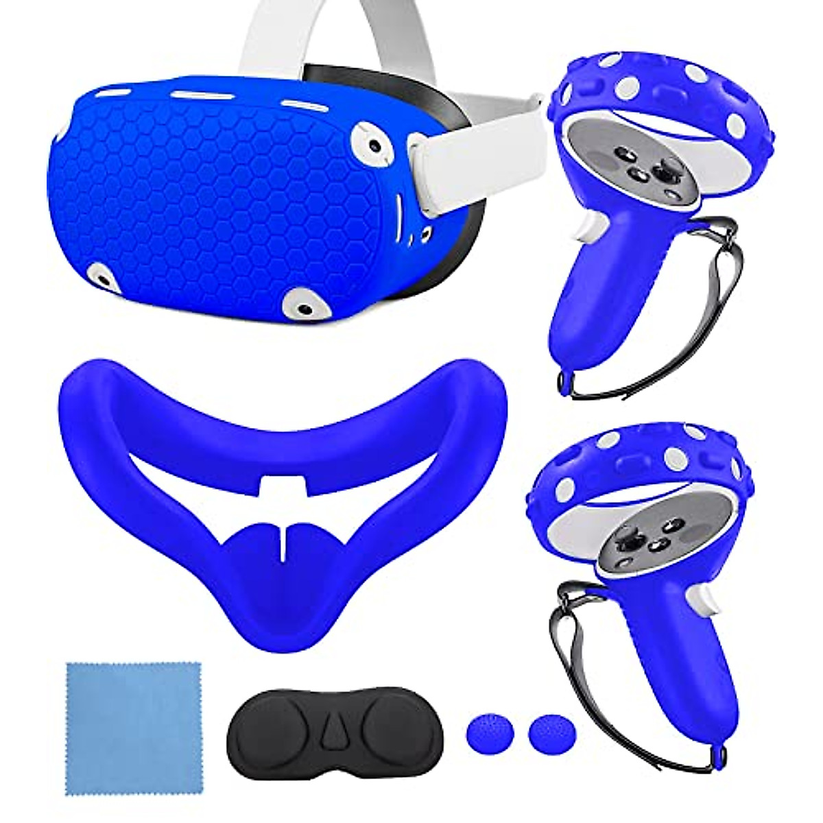 YRXVW Controller Grips Compatible with Oculus/Meta Quest 3 Accessories, Silicone Anti Throw Hand Grips Protective Cover with Adjustable Knuckle Strap for Quest 3