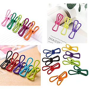 20 Pcs 2 Inch Black and White Chip Clips, PVC Coating High Elasticity Strength Steel Clothes Pins, Food Clips and Bag Clips