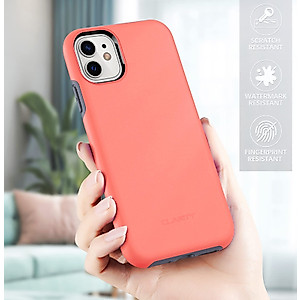 TEAM LUXURY for iPhone 11 Case, [Clarity Series] Shockproof Protective Phone Case Cover for Apple iPhone 11 6.1 inch (Living Coral, iPhone 11)