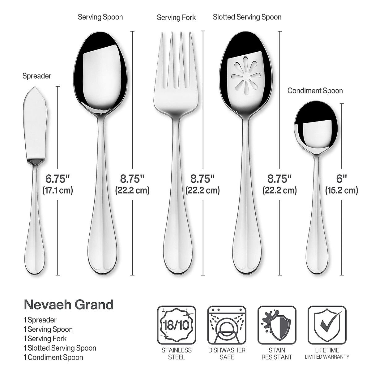 Fitz & Floyd Fitz and Floyd Nevaeh Coupe Silverware 45 piece service for eight, Gray, (5266455)