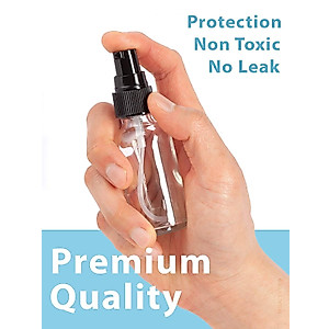 1 oz / 30 ml Clear Glass Boston Round Bottle with Black Treatment Pump + Funnel (24 Pack)