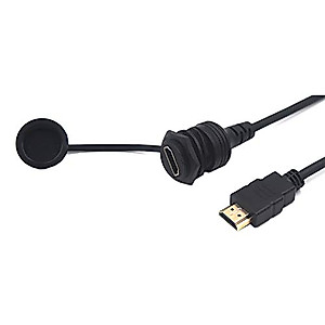 Kework 0.3 Meter HDMI Version 2.0 Mount Cable, HDMI Male to Female Flush Panel Mount Extension HD Cord for Car Truck Boat Motorcycle Dashboard, 4K2K & 60 HZ (HDMI Mount)