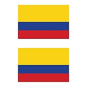 Two Pack Colombian Flag Sticker Decal Self Adhesive Vinyl Colombia COL CO Made in USA