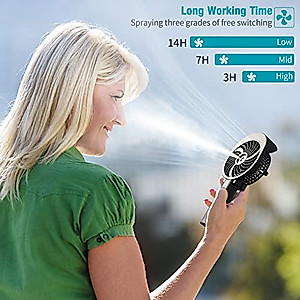 ALPIAZ Misting Handheld Fan Foldable, Personal Small Desk Table Fan, USB Charging, Super Quiet, 3 Speeds, Light-weight for Outdoor Camper Golf Cart or Indoor Personal Office Desk- Blue Blades