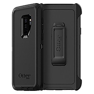 OtterBox Samsung Galaxy S9+ Defender Series Case - BLACK, rugged & durable, with port protection, includes holster clip kickstand
