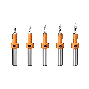 Countersink Drill Bit Set Wood Hole Drill Bit Timber Wood Working Drill Bits for Wood Screw Cutter with Hex Key Wrench（5pcs 10mm)