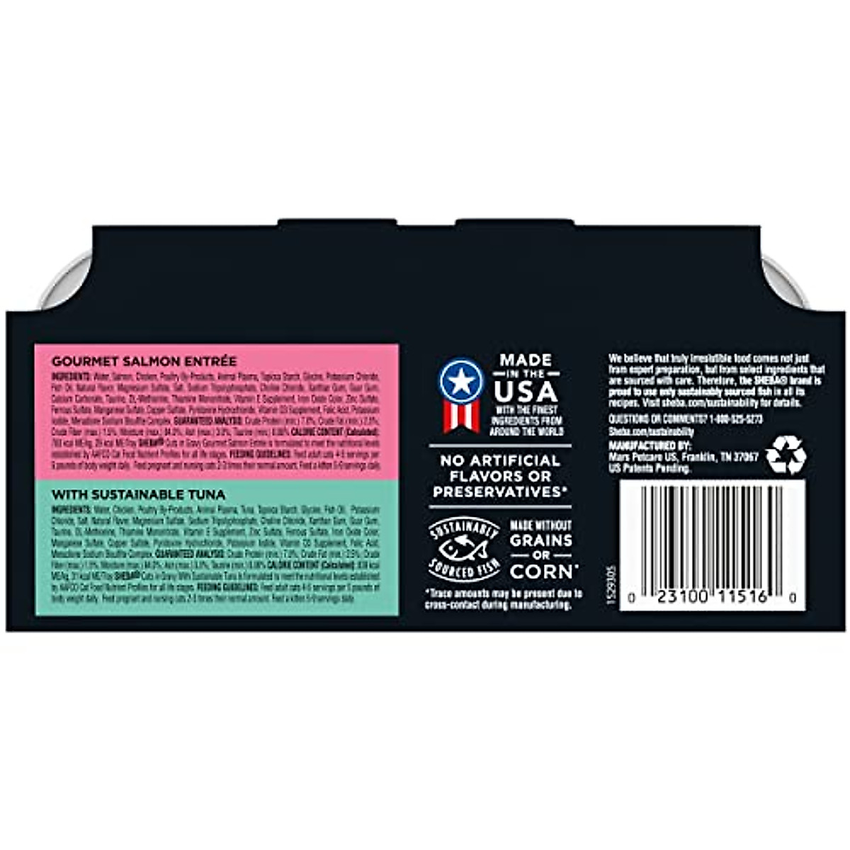 Sheba Wet Food Perfect Portions Wet Cat Food Cuts in Gravy Gourmet Salmon Entree & Signature Tuna Entree Variety Pack