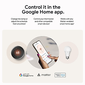 Google Nest Learning Thermostat (4th Gen, 2024) with Nest Temperature Sensor - Energy Saving Smart Thermostat with Adaptive Eco - Works with Alexa and Google Home App - Polished Obsidian