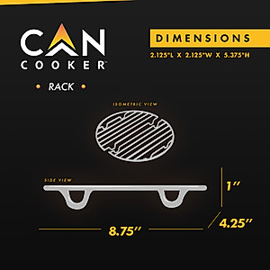 CanCooker Round Outdoor Stainless Steel Two Piece Rack, Raising Food Up and Prevents Burning and Sticking Meals, Silver (2 Pack)